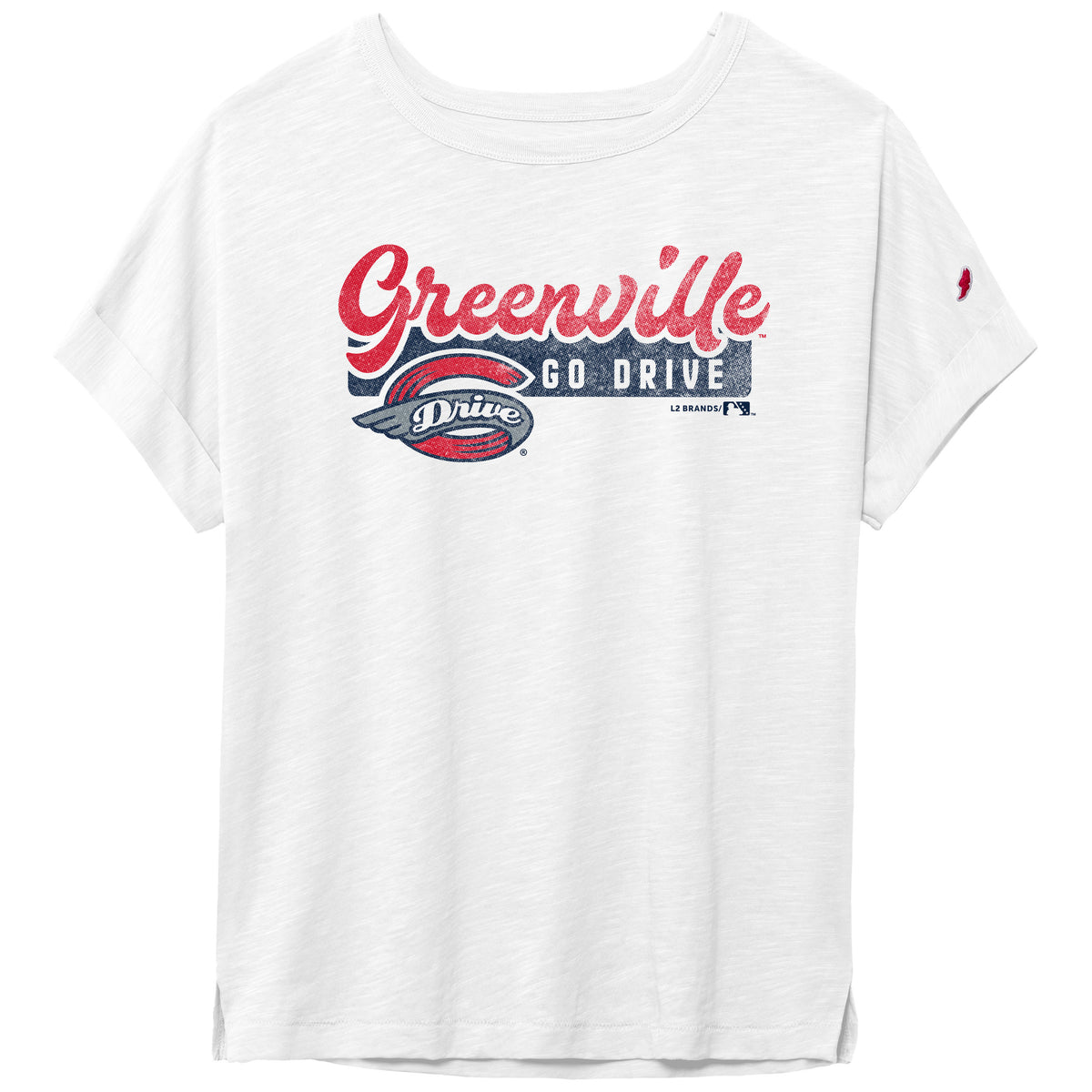 Greenville Drive League Women's White Slub Tee – Greenville Drive ...
